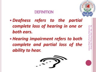 Deafness | PPTX