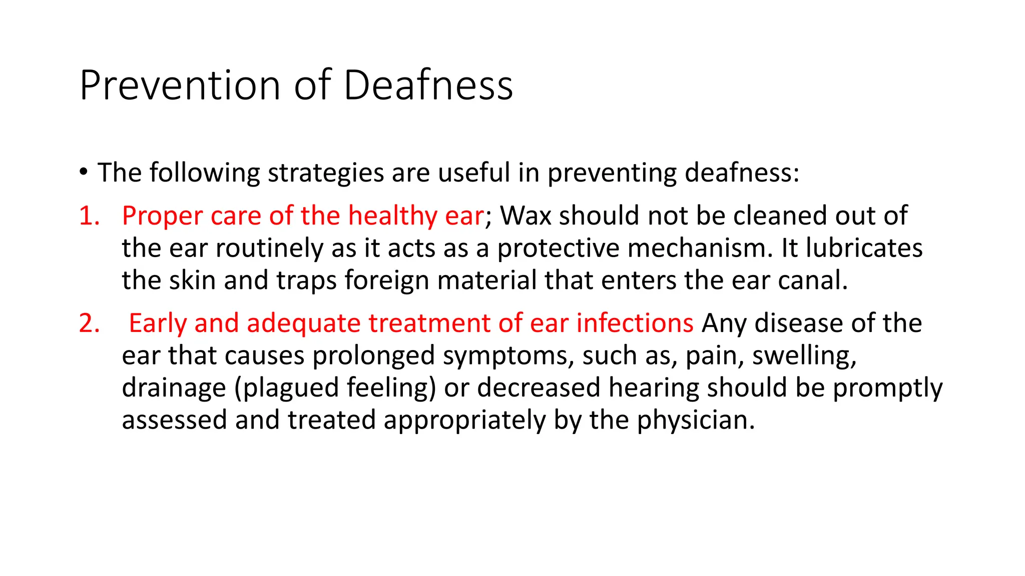 Deafness and Hearing Impairment presentation | PPTX