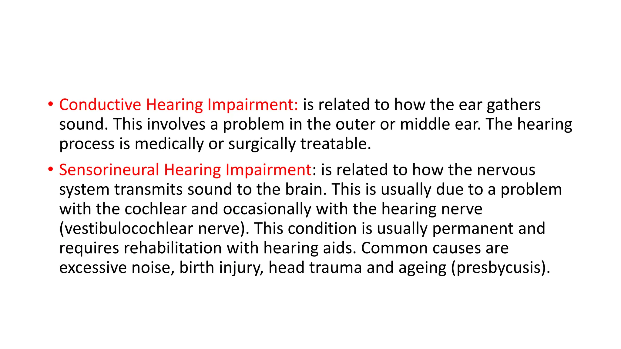 Deafness and Hearing Impairment presentation | PPTX