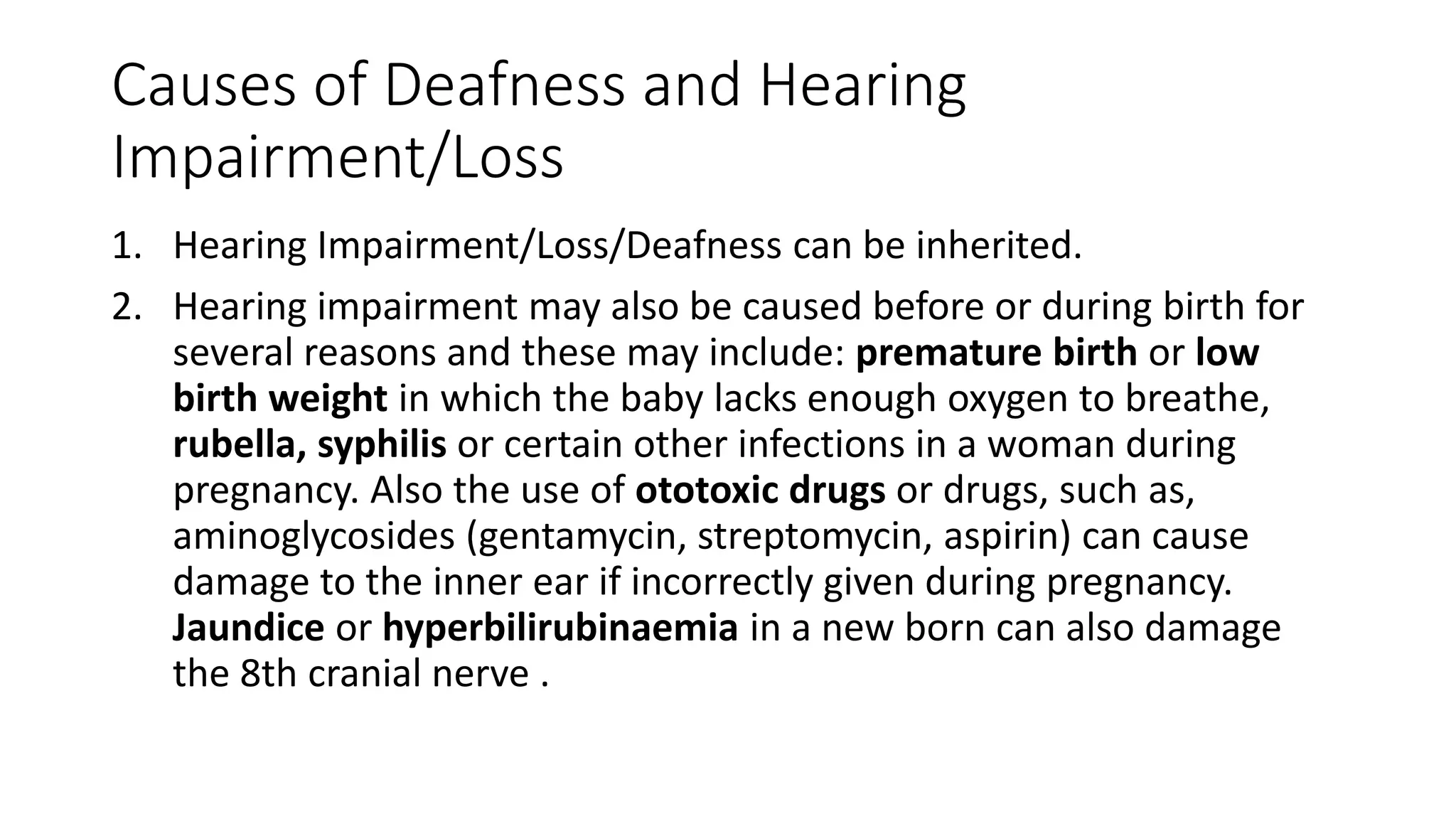 Deafness and Hearing Impairment presentation | PPTX