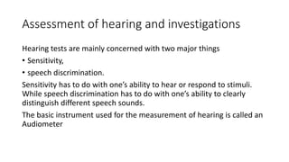 Deafness and Hearing Impairment presentation | PPTX