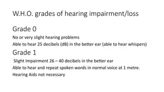 Deafness and Hearing Impairment presentation | PPTX