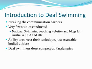 Deaf swim coaching1 | PPTX