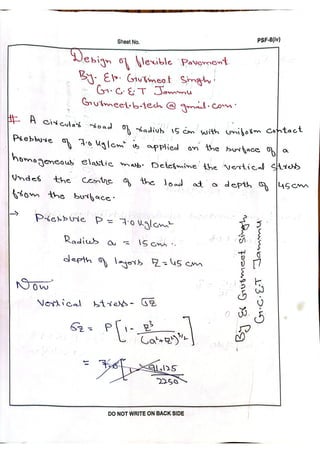 Design of Flexible pavement full problem solved | PDF
