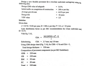 Design of Flexible pavement full problem solved | PDF