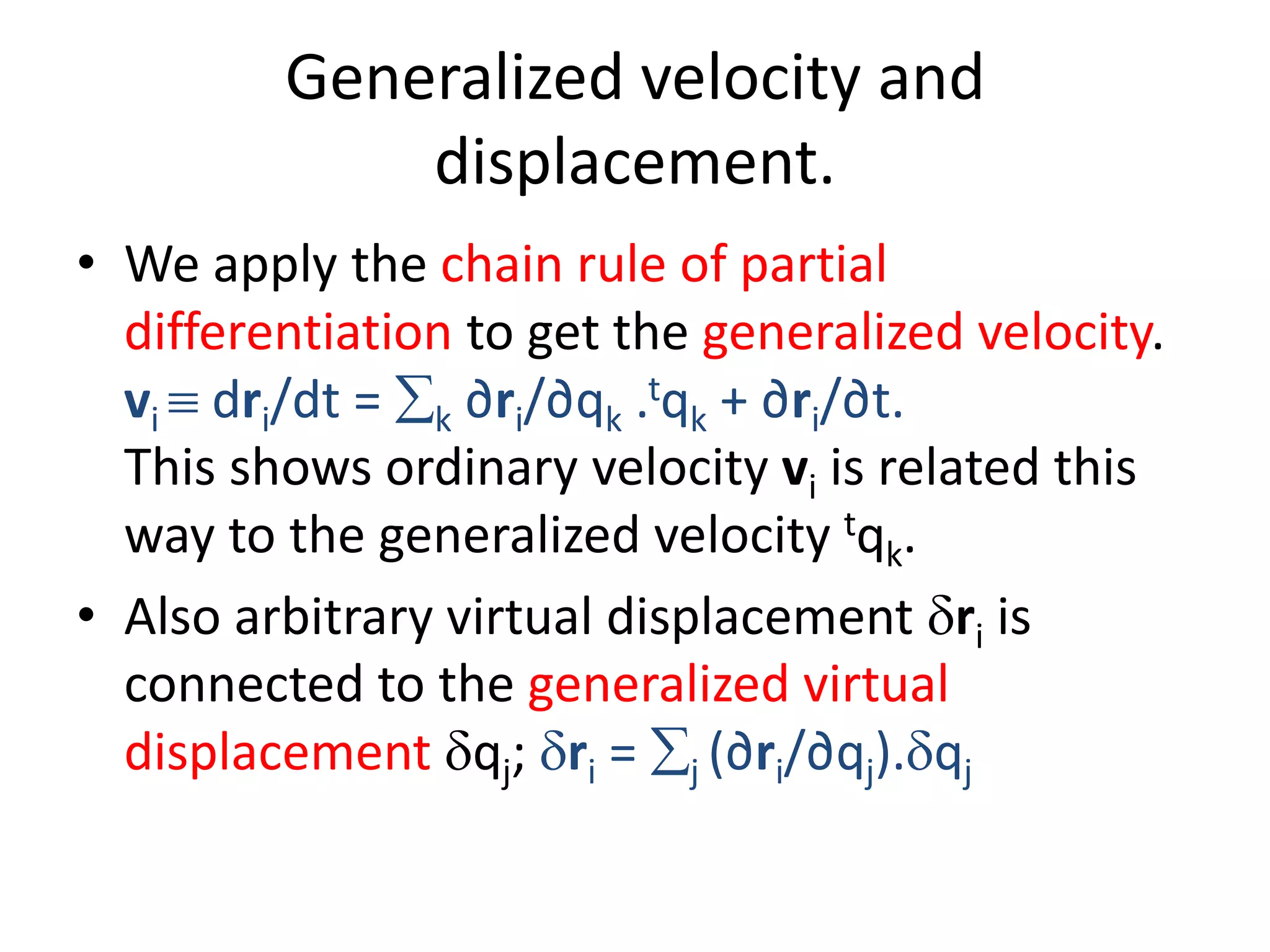 De Alembert’s Principle and Generalized Force, a technical discourse on ...