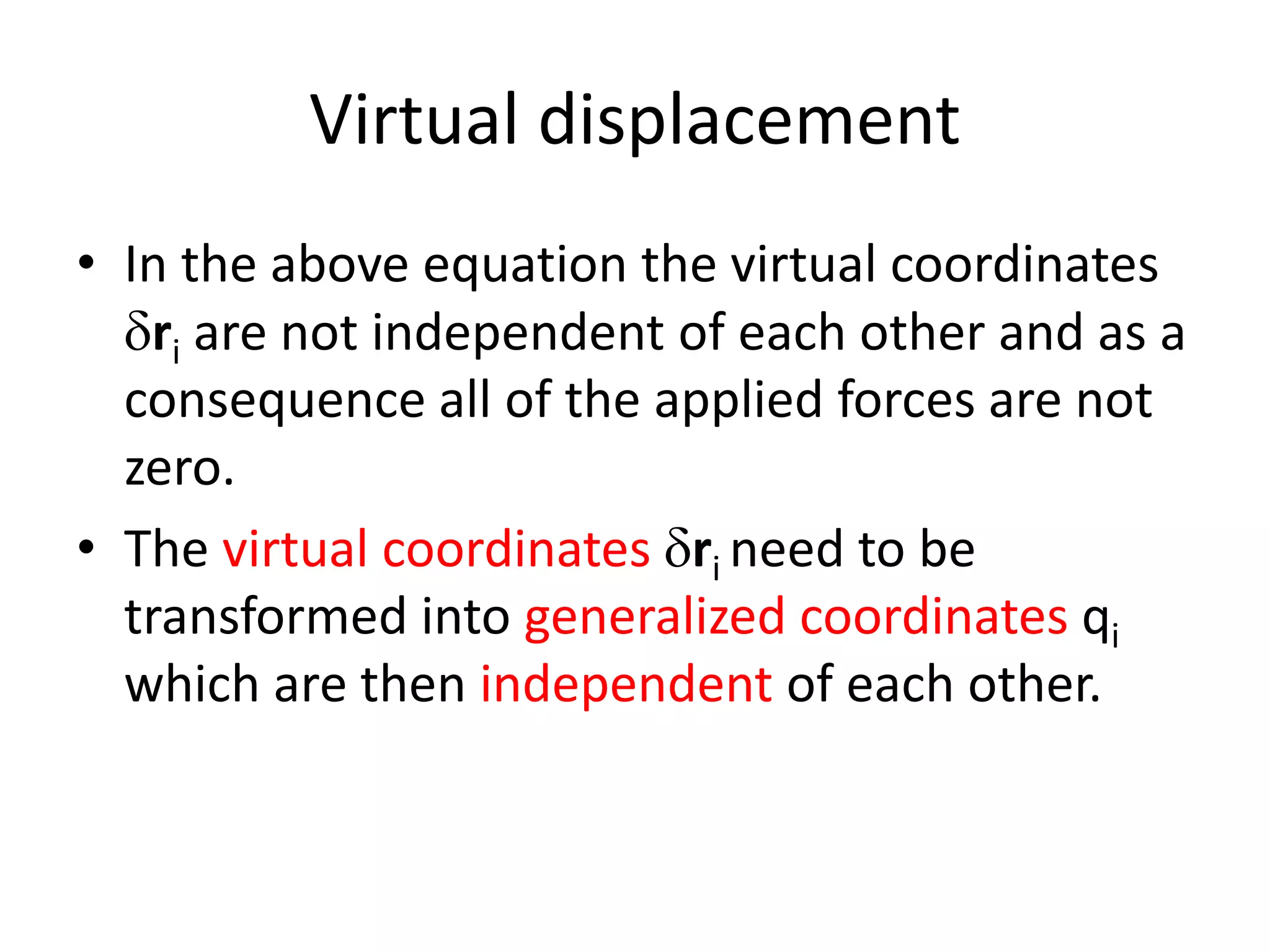 De Alembert’s Principle and Generalized Force, a technical discourse on ...