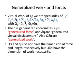 De Alembert’s Principle and Generalized Force, a technical discourse on ...