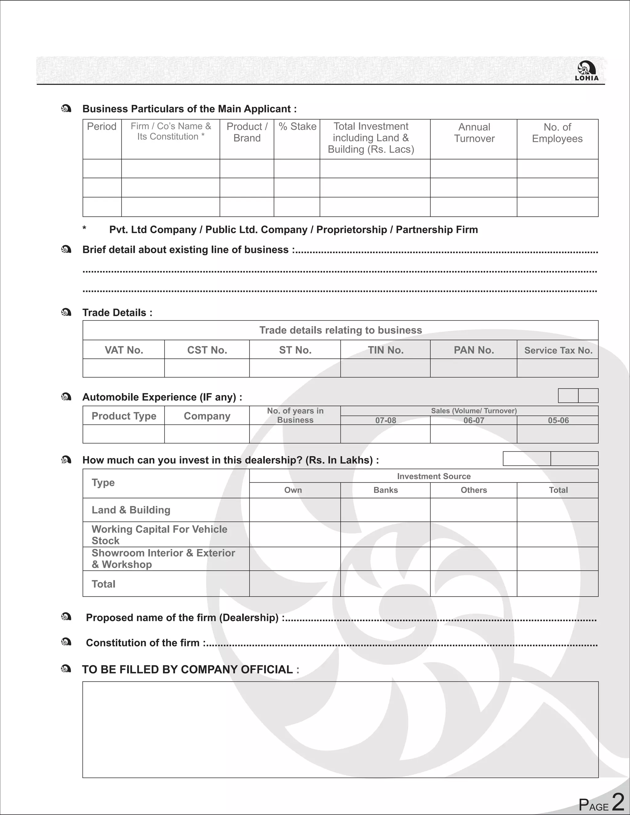 Dealership form lohiya | PPT