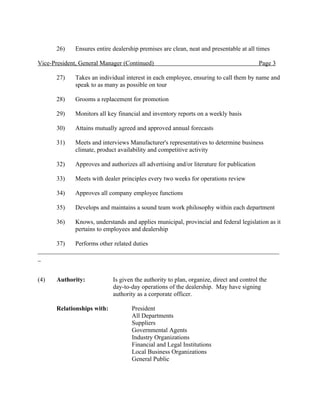 Dealership job descriptions1 | DOC