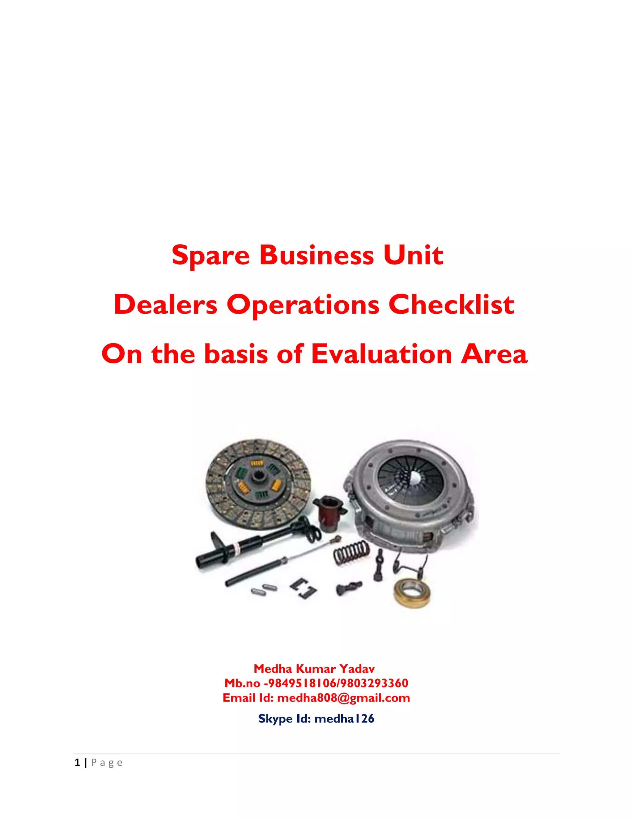 Dealers operational checklist | PDF