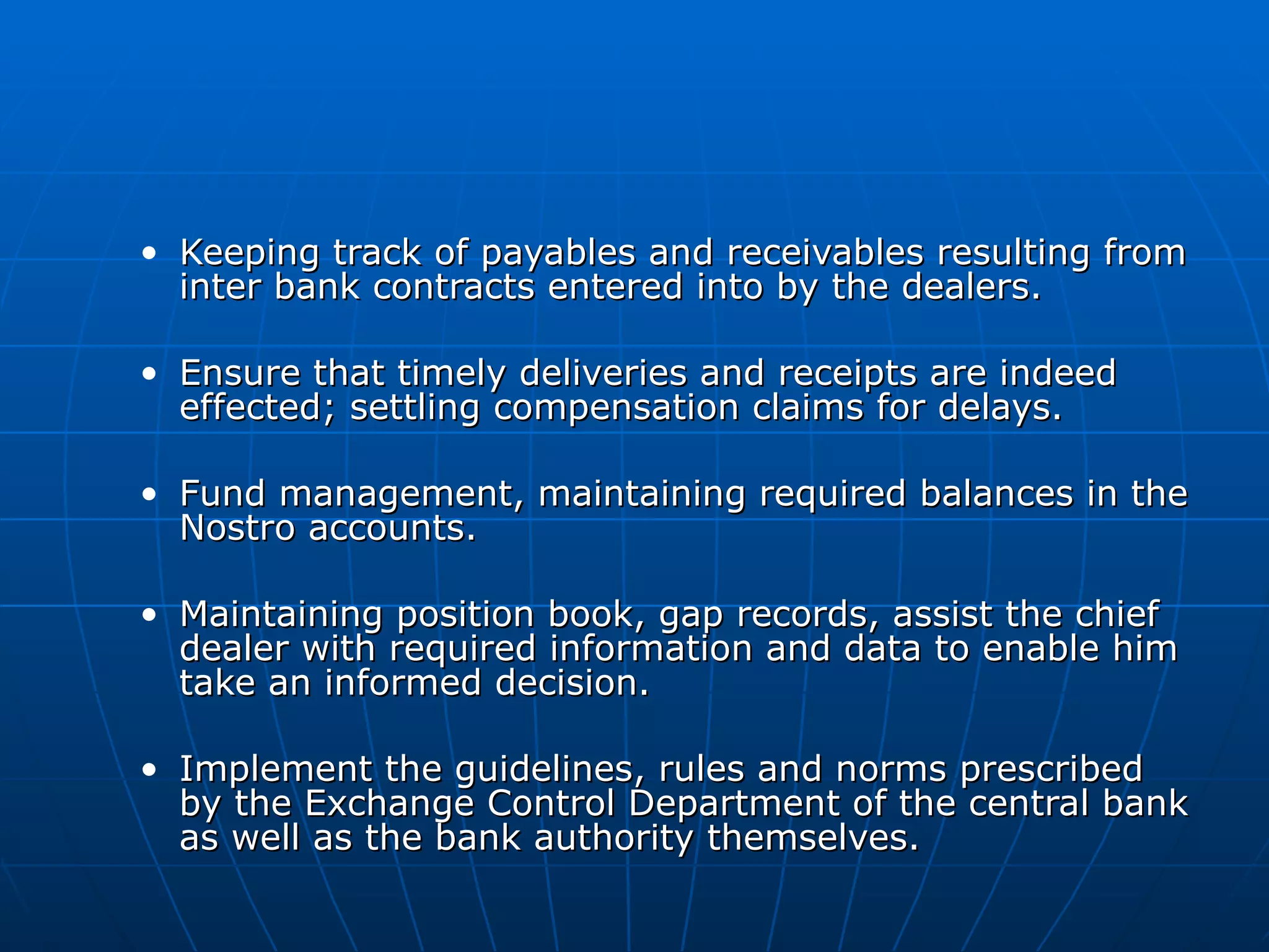 Dealing room operations | PPT