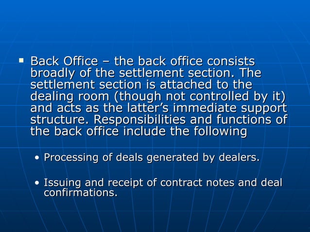 Dealing room operations | PPT