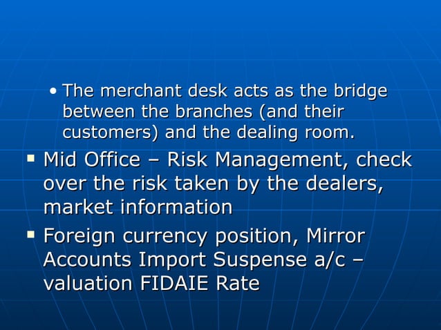 Dealing room operations | PPT