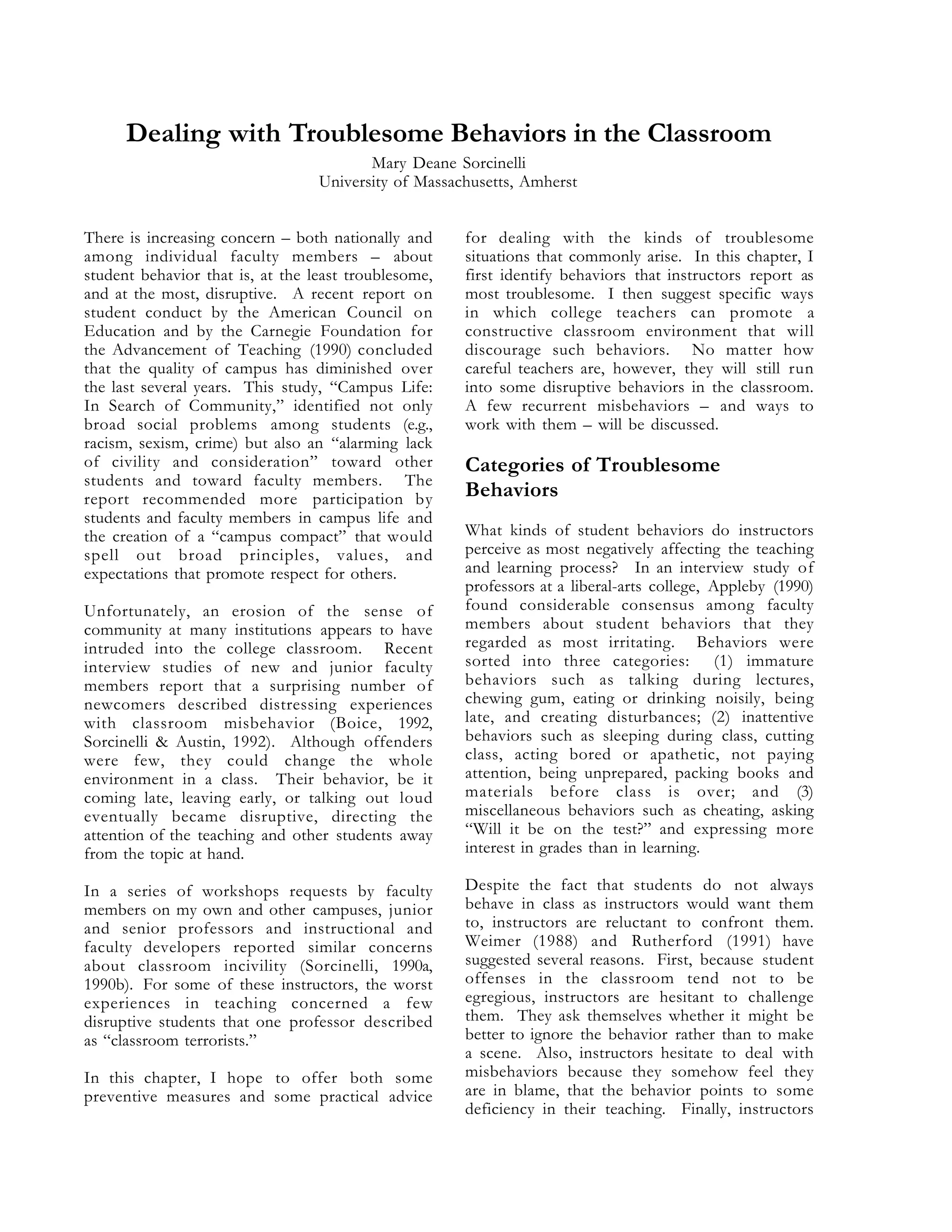 Dealing troublesomebehaviors | PDF