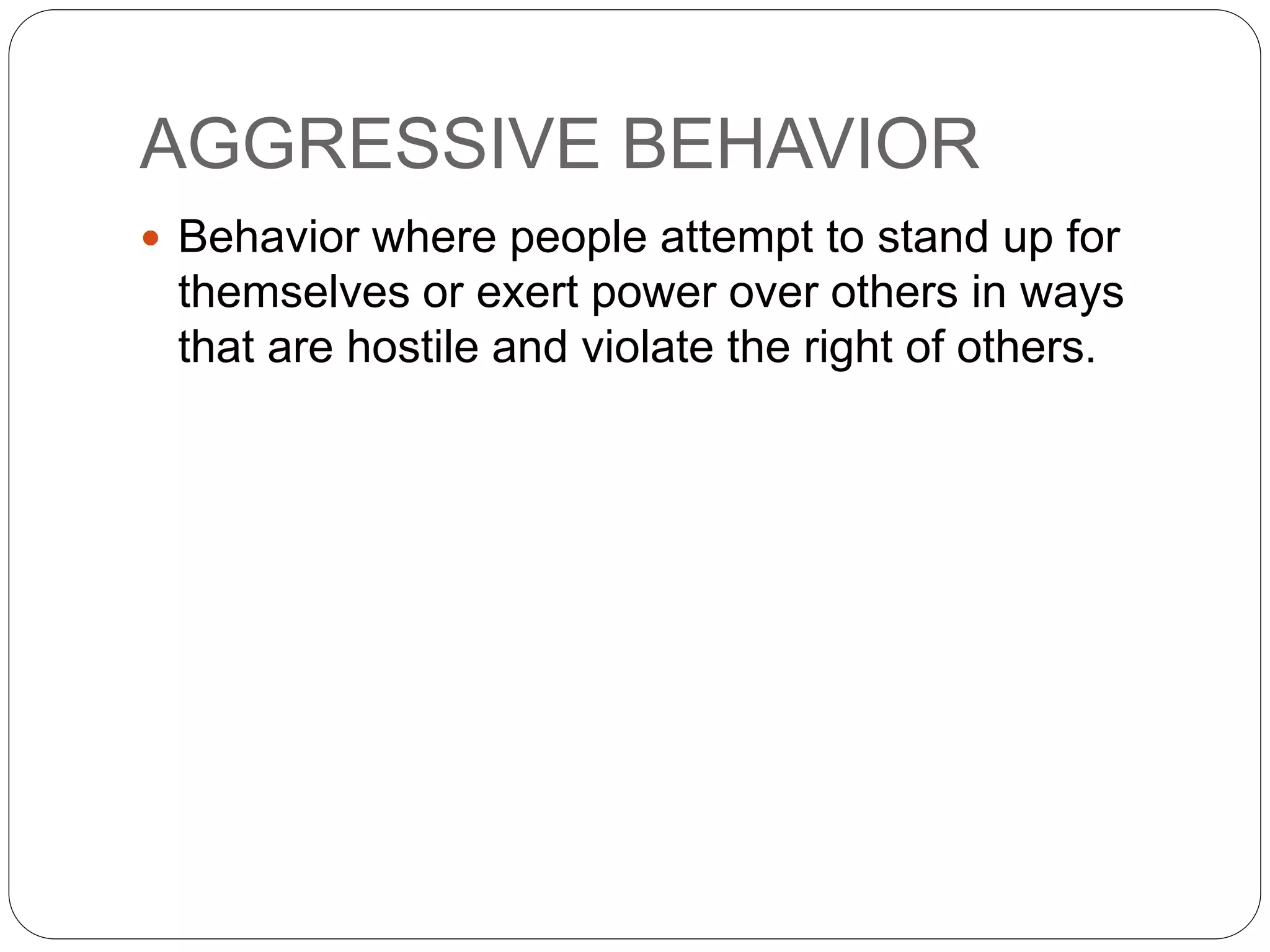 Dealing with aggressive behaviors | PPTX