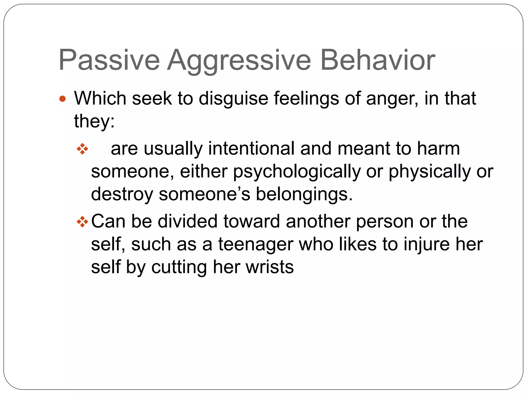 Dealing with aggressive behaviors | PPTX