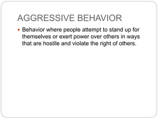 Dealing with aggressive behaviors | PPTX