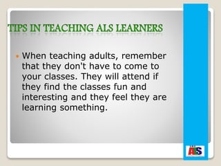 Dealing with ALS learners | PPT