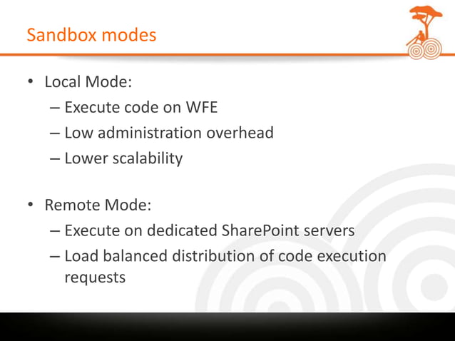 Dealing with and learning from the sandbox | PPT
