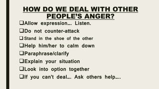 Dealing with anger in conflict situation | PPT