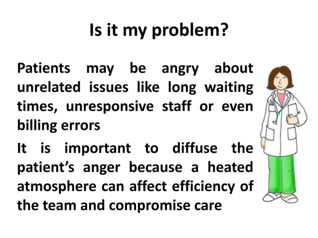 Dealing with angry patients and family members | PPTX | First Aid ...