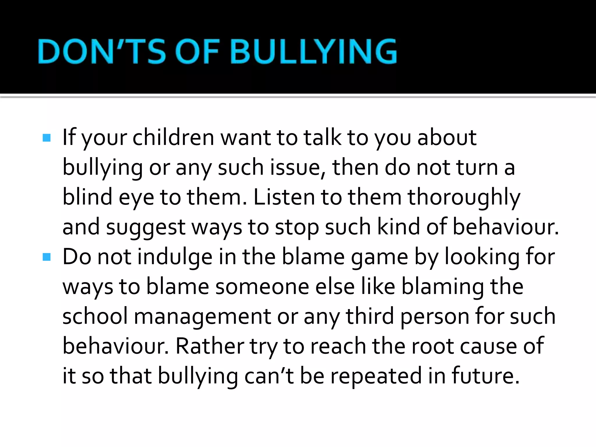 Dealing with bullies do's & don'ts | PPTX