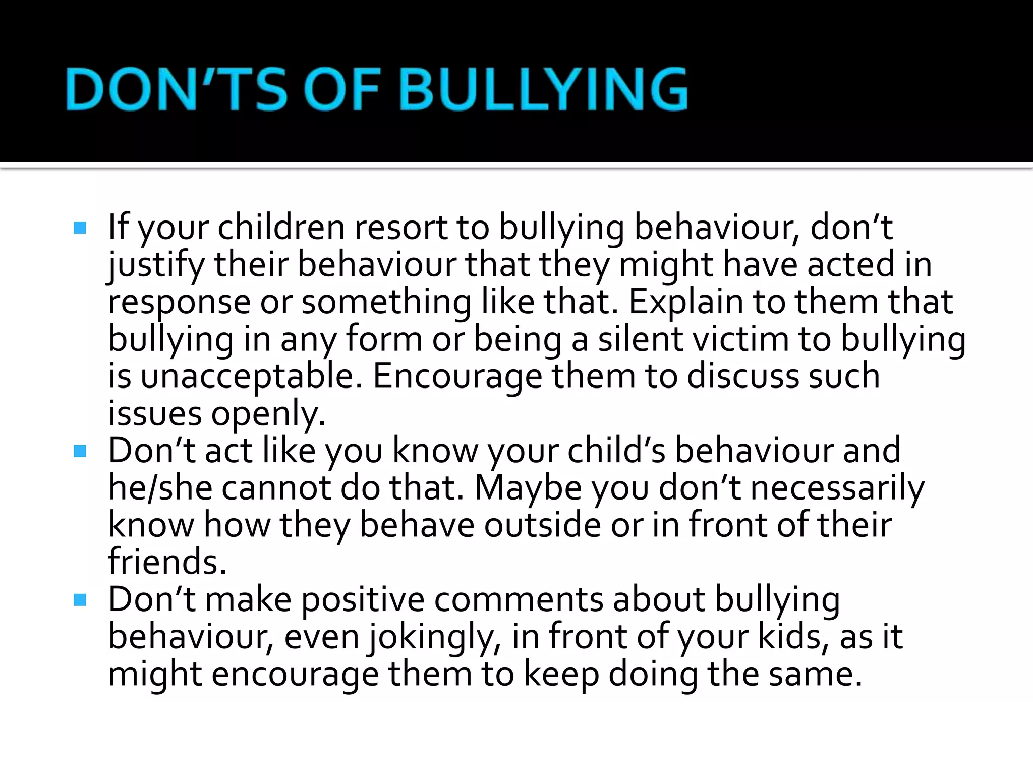 Dealing with bullies do's & don'ts | PPTX