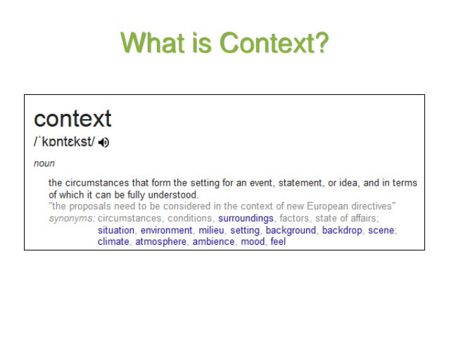 Dealing with context change
