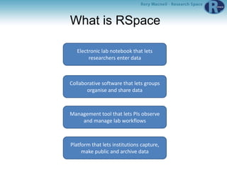 RSpace ELN Update and Plans | PPT
