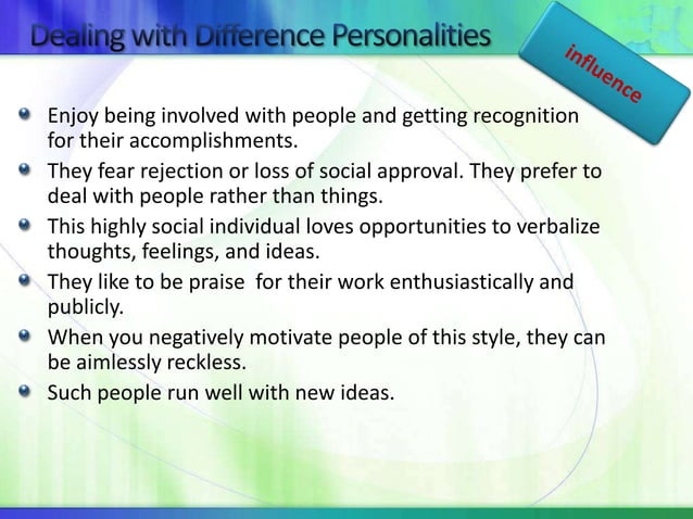 Dealing With Difference Personalities | PPT