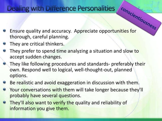 Dealing With Difference Personalities | PPT