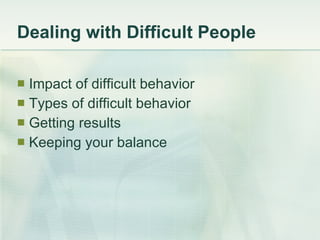 Dealingwith Difficult People | PPS