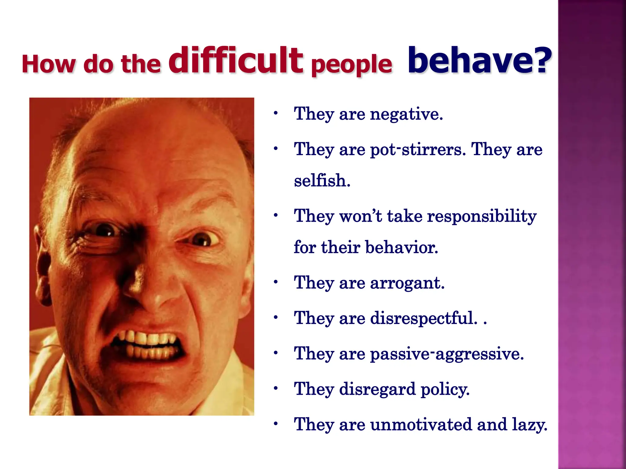 Presentation on Dealing with Difficult People | PDF