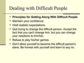 Dealing with difficult people | PPT