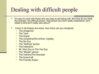 Dealing with difficult people | PPT