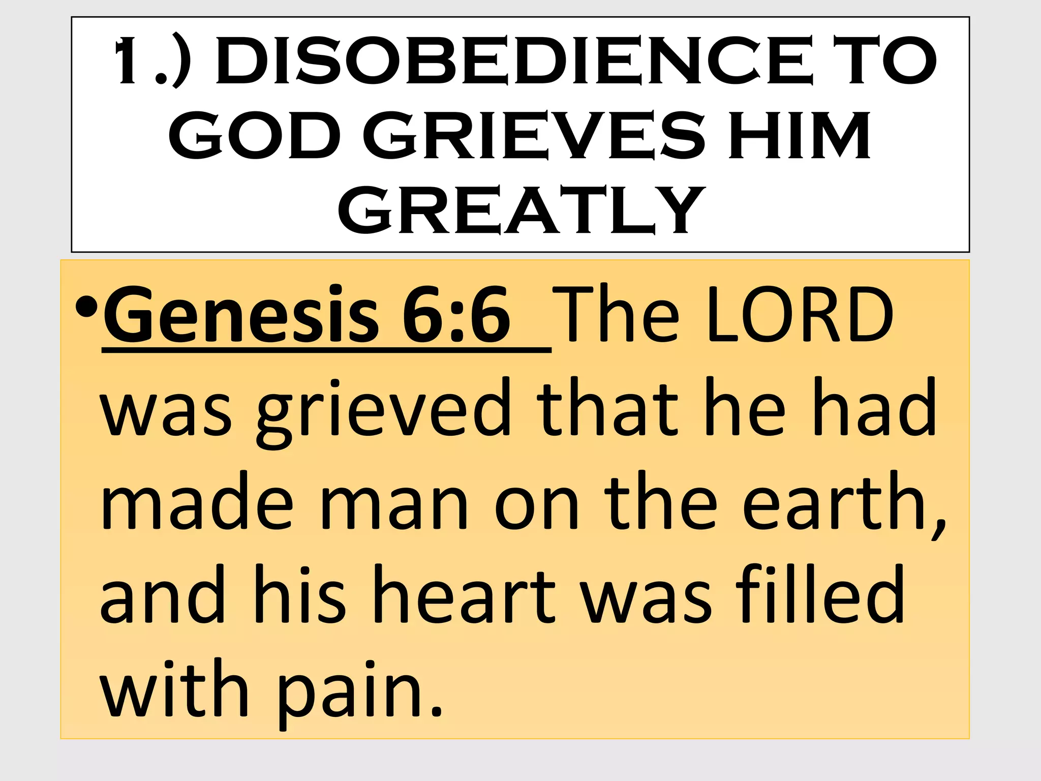 Dealing with disobedience to God seriously | PPT