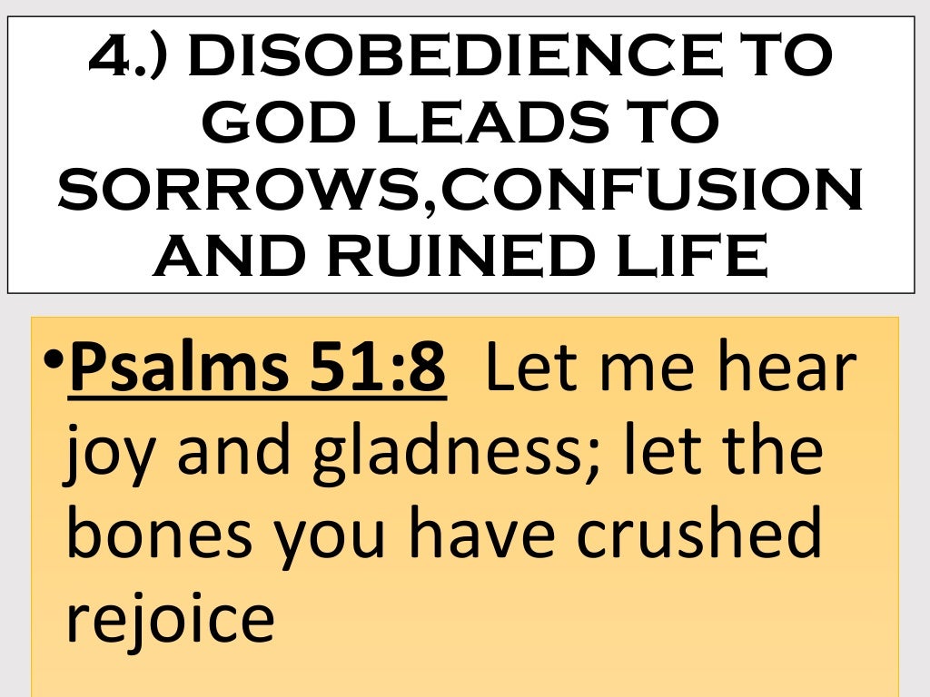 Dealing with disobedience to God seriously