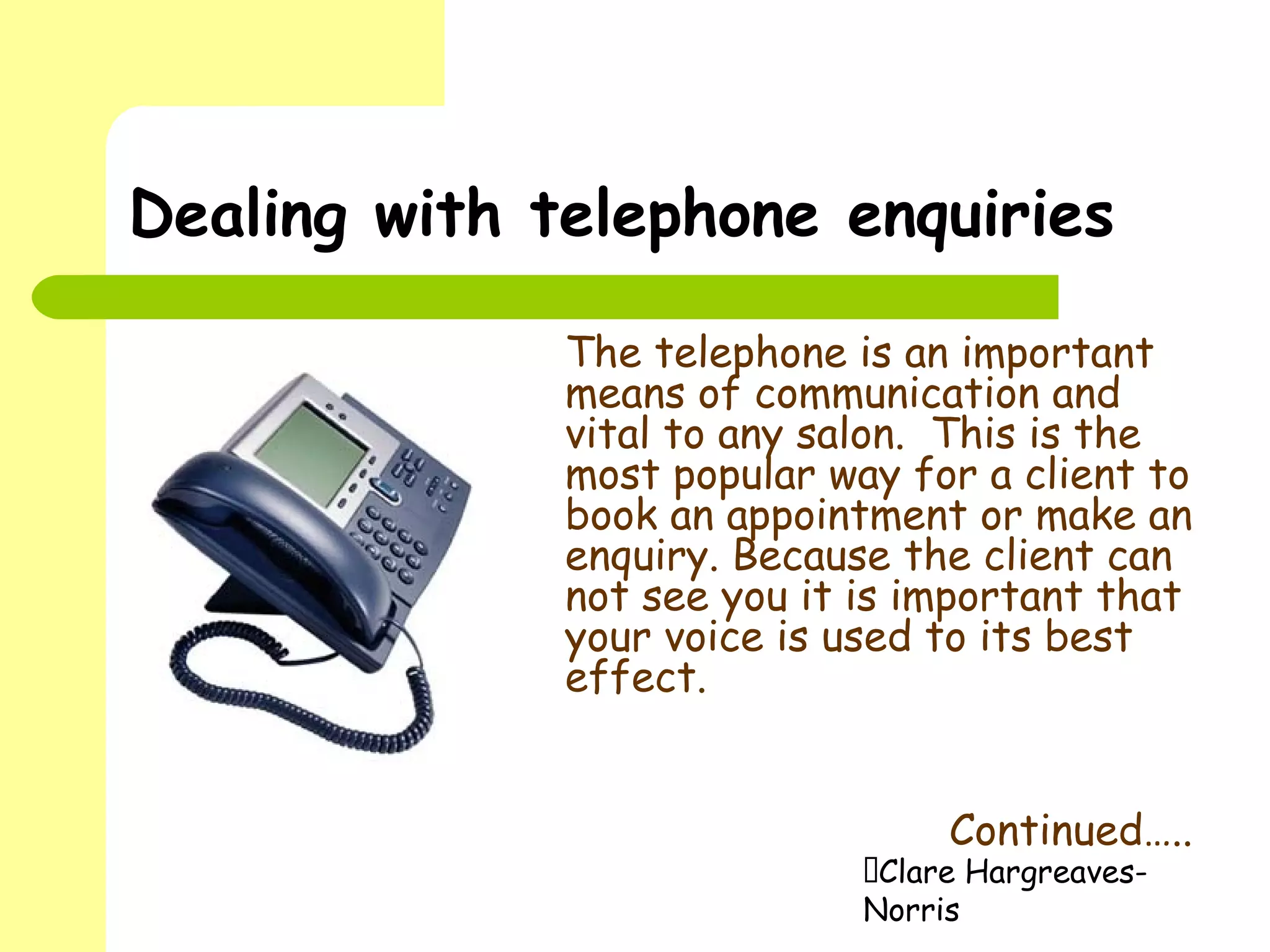Dealing with Enquiries | PPT