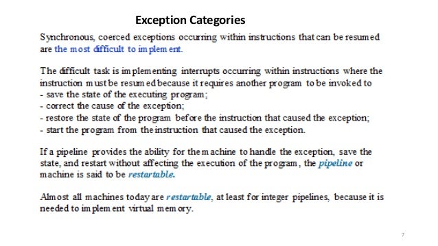 Dealing with exceptions Computer Architecture part 2