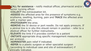 Dealing with extravasation | PPTX | First Aid | Injuries