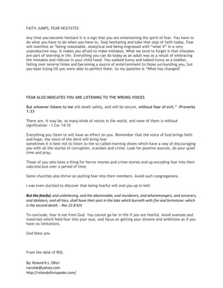 DEALING WITH FEAR | PDF