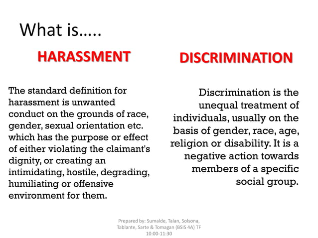 DEALING WITH HARASSMENT AND DISCRIMINATION- ETHICS | PPT