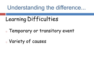 Dealing with learning difficulties | PPT