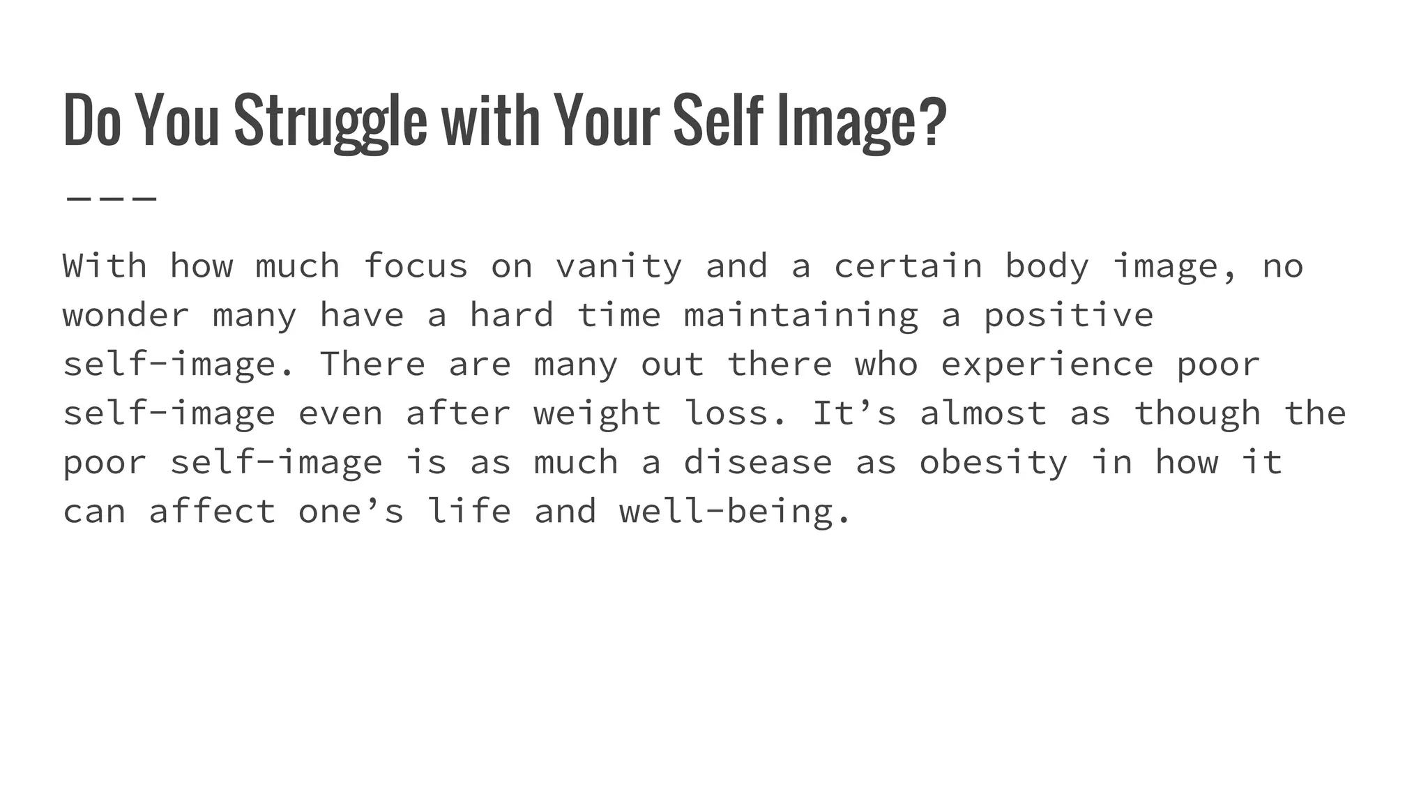 Dealing with negative self image | PDF