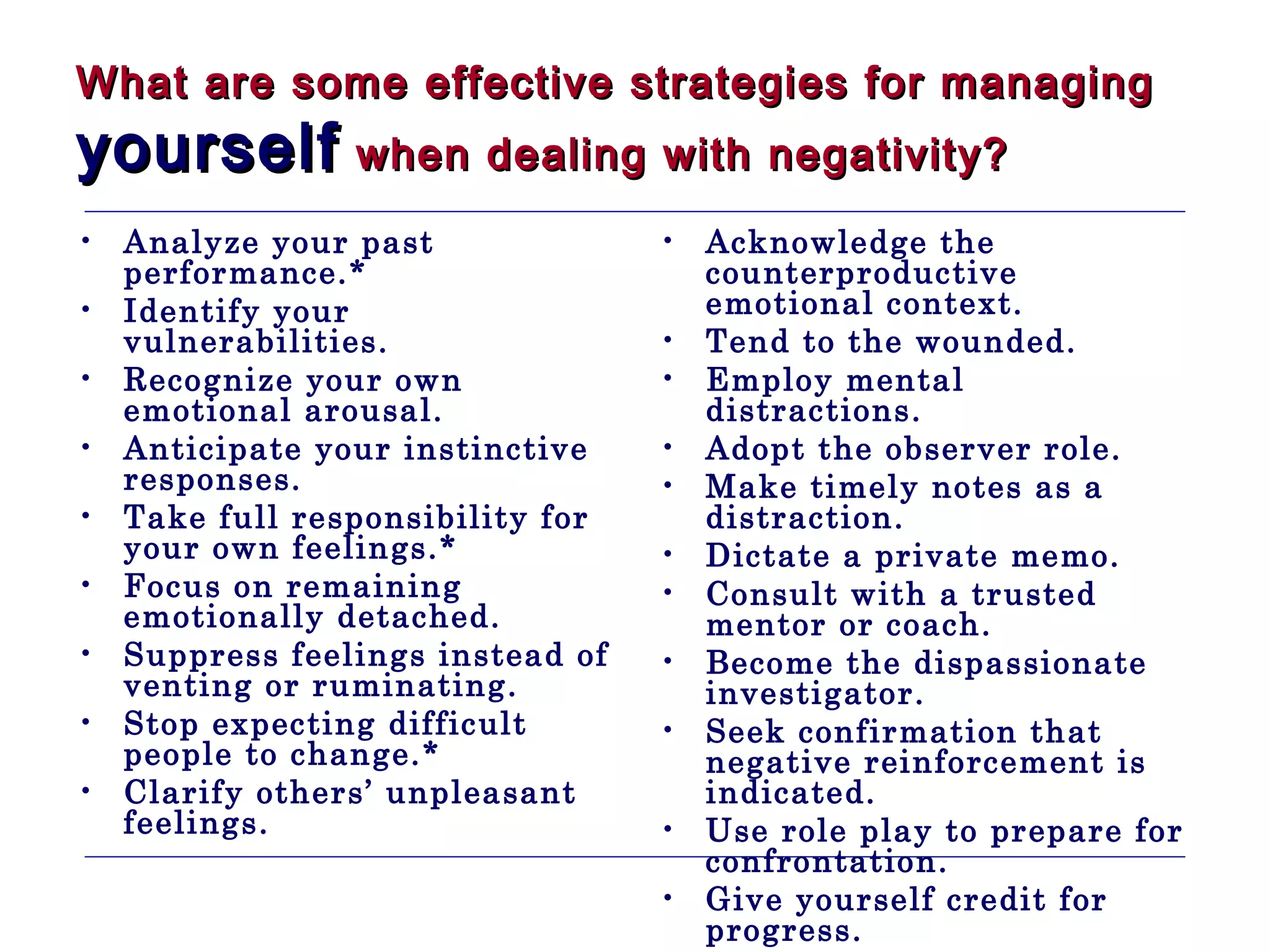 Dealing With Negativity | PPT