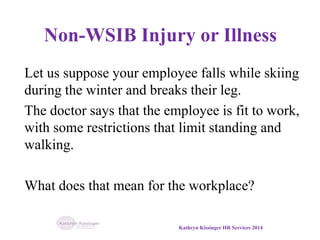 Dealing with Non-WSIB Injury or Illness | PPTX