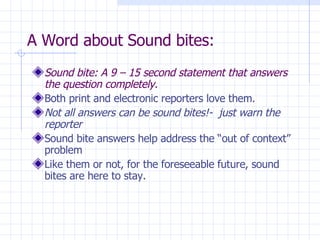 Dealing with the Press | PPT | Talk Radio | Genres