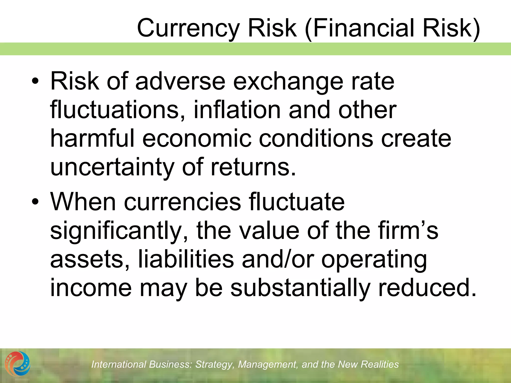 Dealing with risks in internationa business | PPT