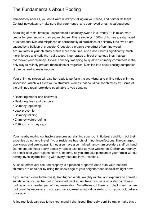 The Fundamentals About Roofing